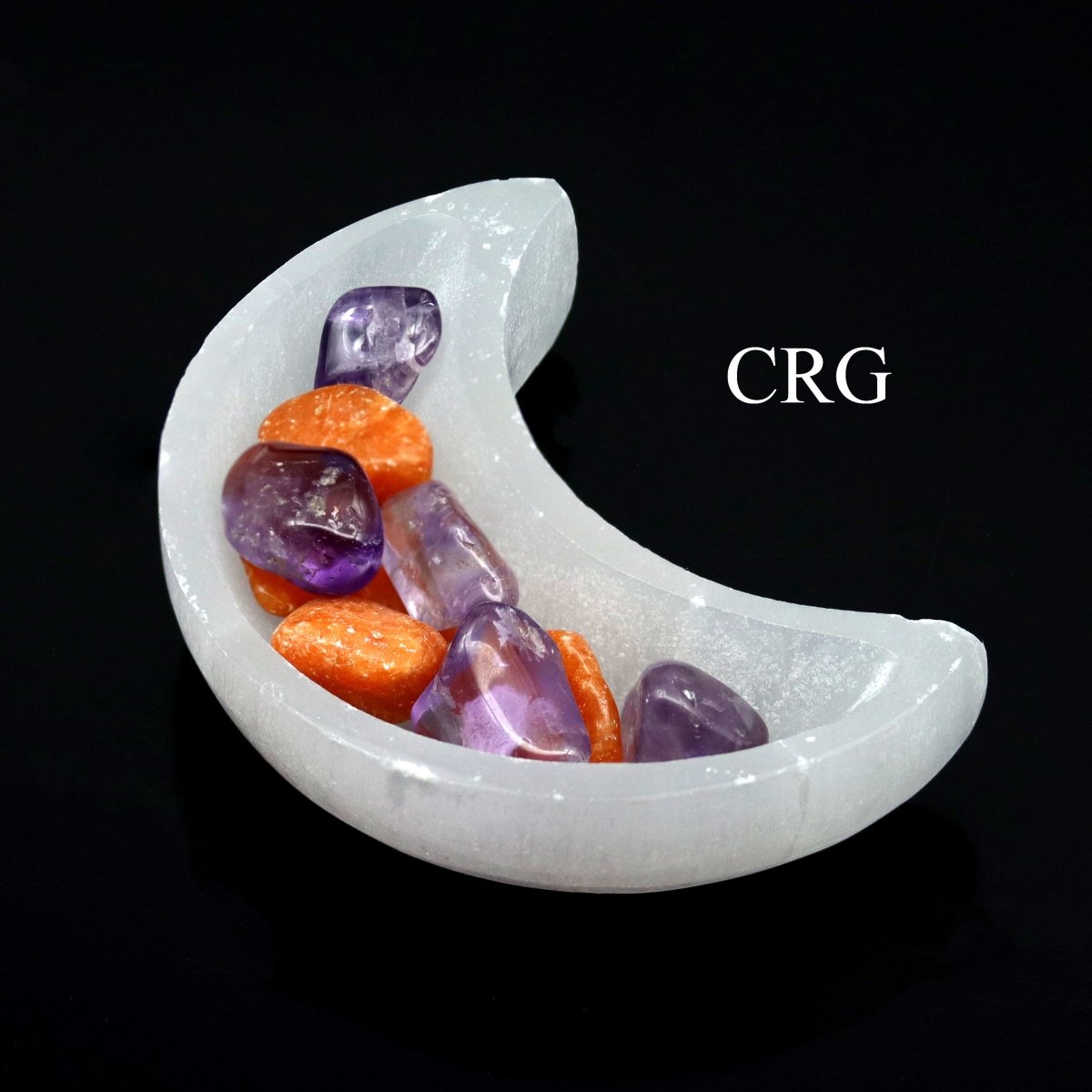 Selenite Crescent Moon Bowl (1 Piece) Size 12 cm Crystal Gemstone Home – Crystal River Gems
