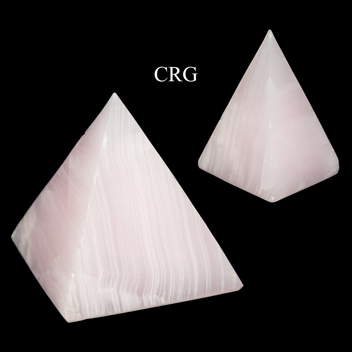 2 KILO LOT - Mangano Pink Calcite Pyramids / MIXED SIZES - Crystal River Gems