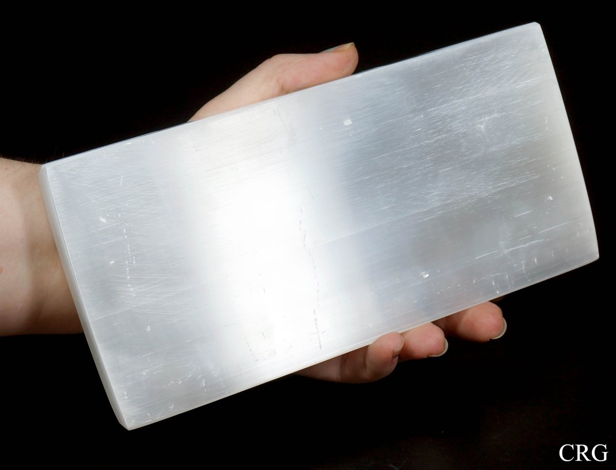 QTY 1 -- Polished Selenite Rectangle Plate - Crystal River Gems