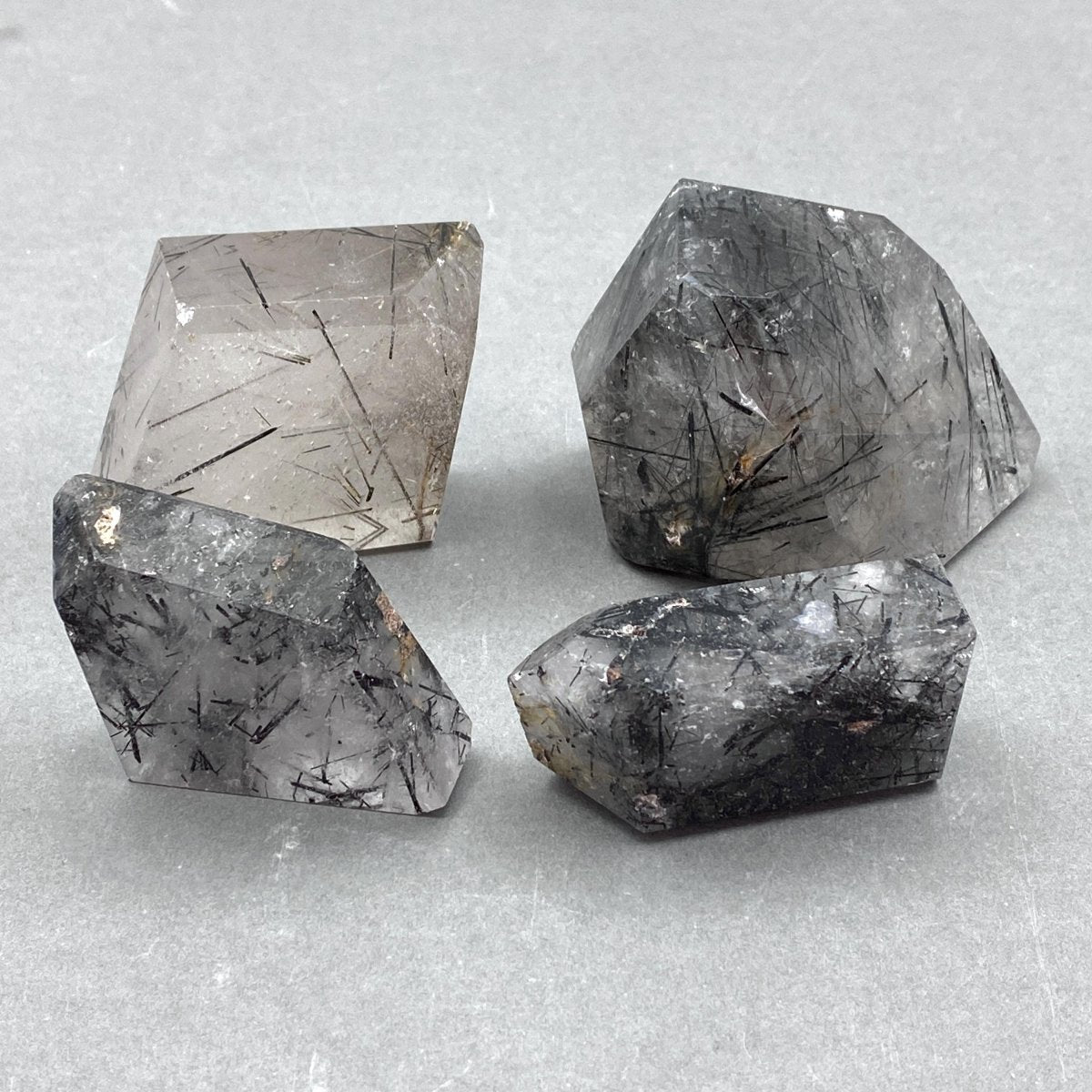 Black Rutile Quartz Polished Freeform – Crystal River Gems