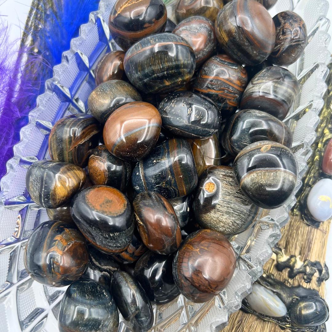 Blue Tiger Eye Tumbled 20-40mm | Crystal River Gems