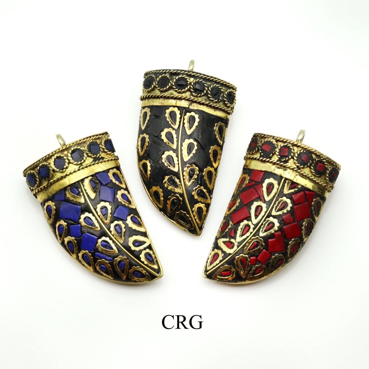 Brass Horn Pendant (2 Pieces) Size 2 Inches (Random Colors) – Crystal ...