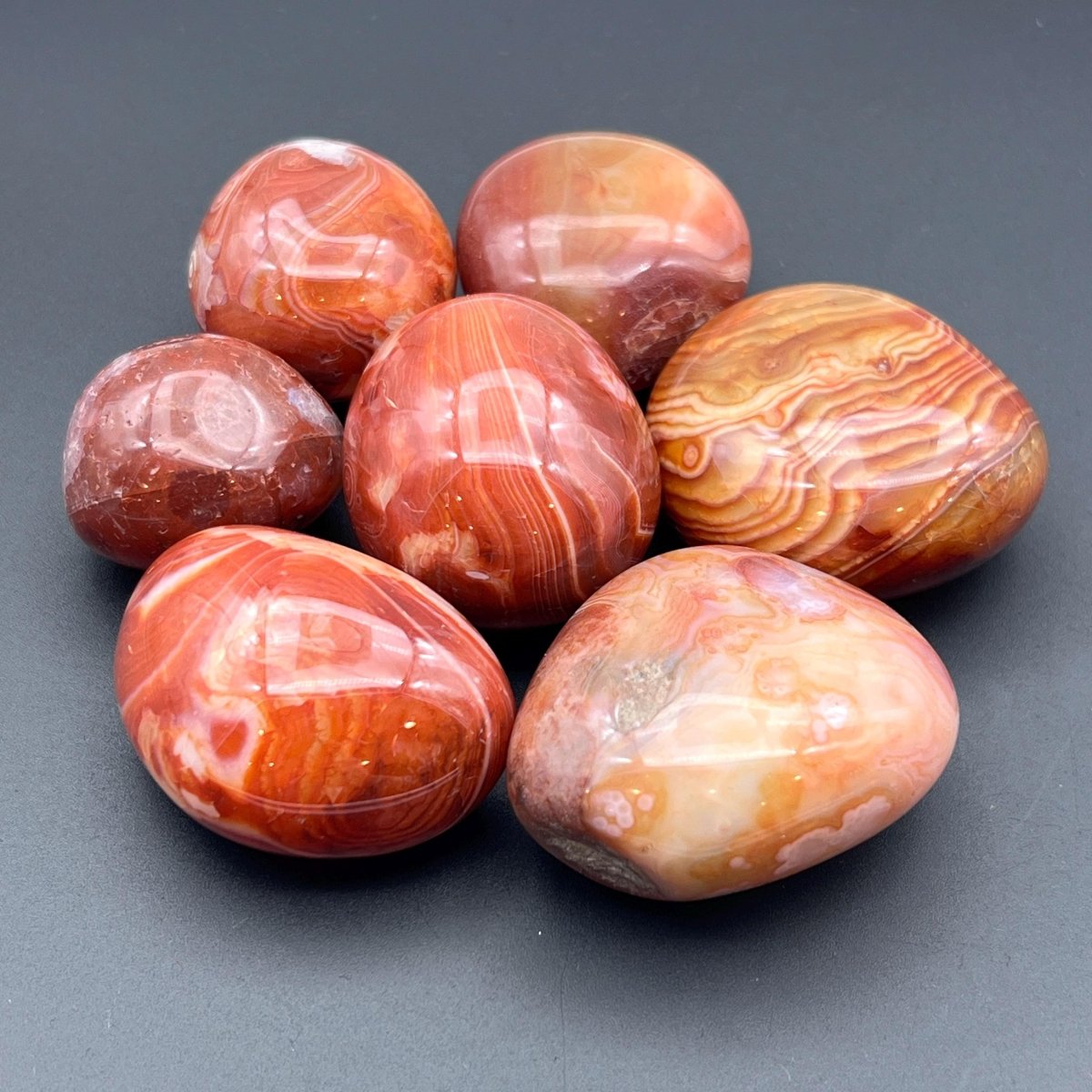 Carnelian Banded Agate Tumbled Stones – Crystal River Gems