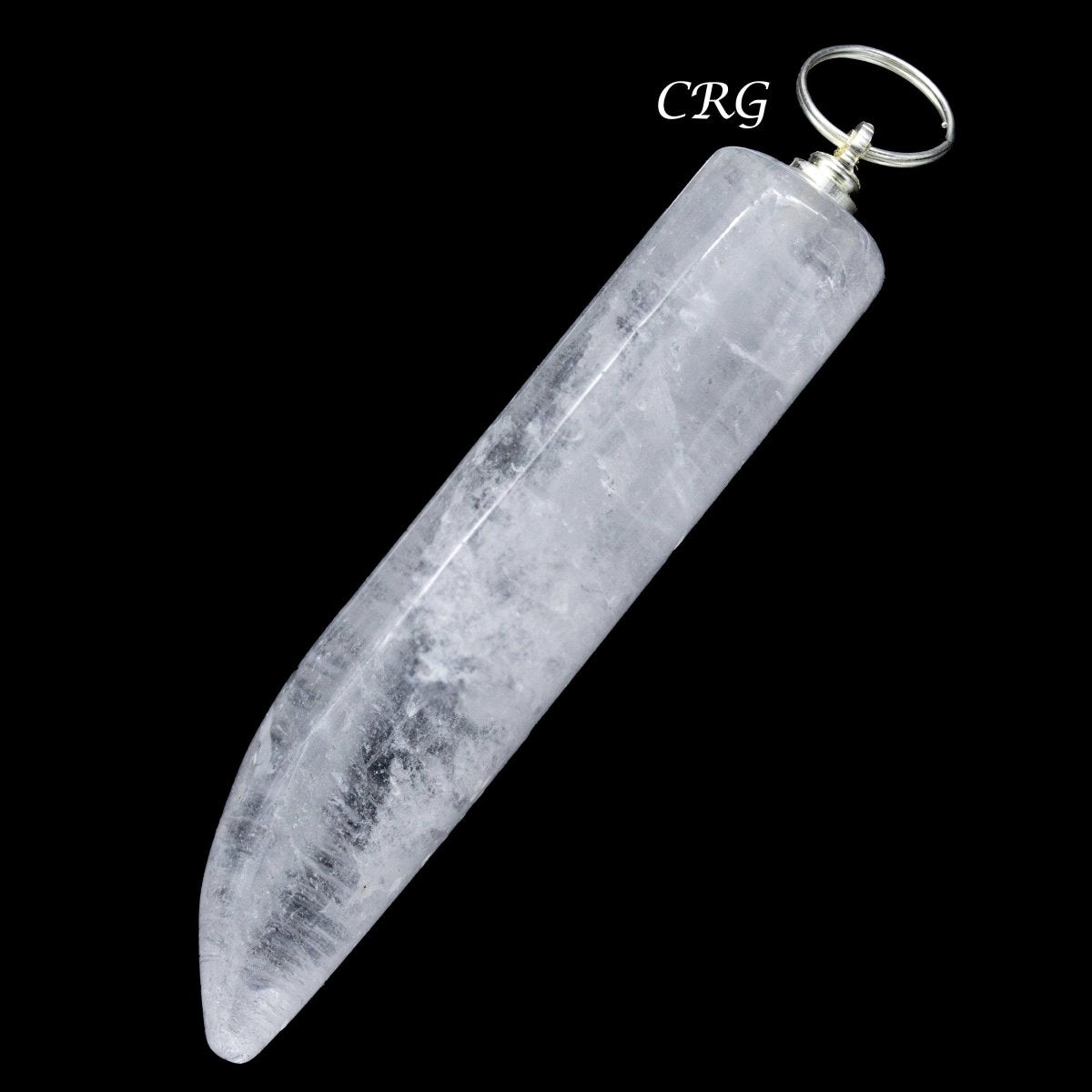 Crystal Quartz Horn Pendant w/ Silver Bail (4 Pieces) - Crystal River Gems