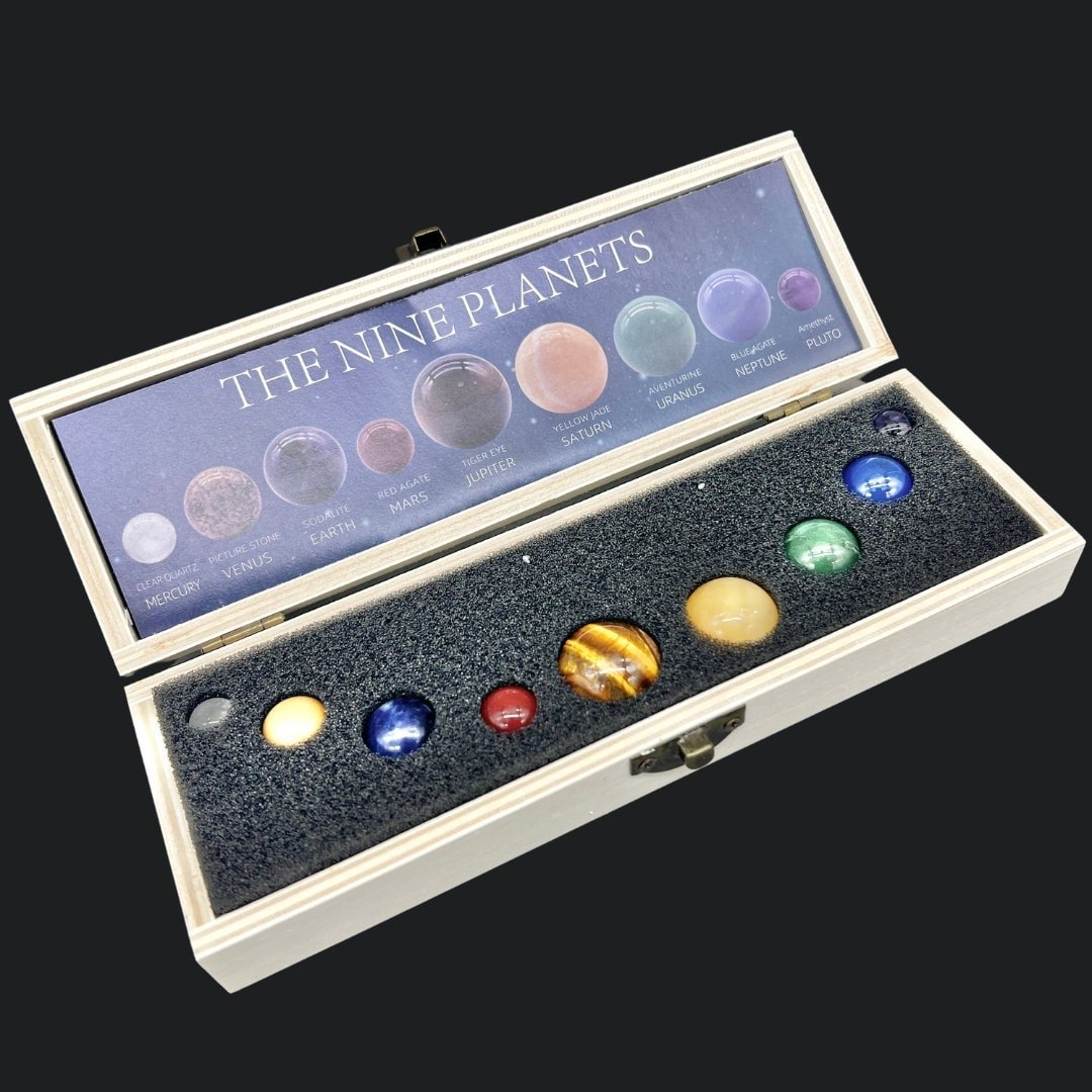 Gemstone Planet Box 9 Pcs Crystal River Gems Gemstone Planet Box 9 Pcs Crystal River Gems