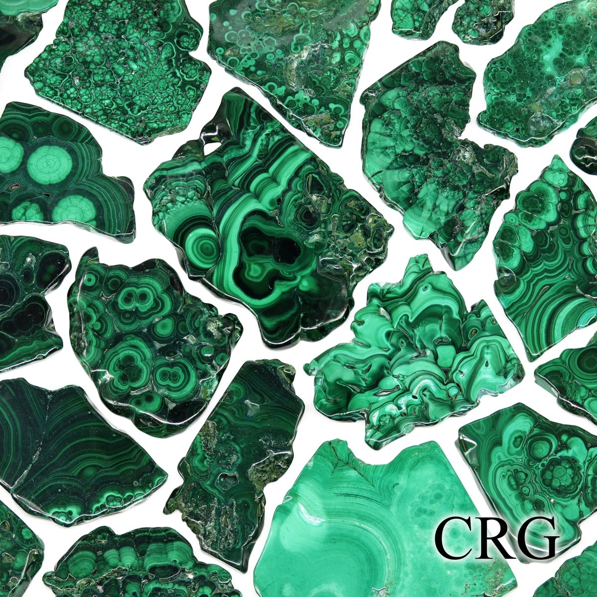Malachite Slice (1 Piece) Size 3 to 4 Inches Polished Crystal Gemstone ...