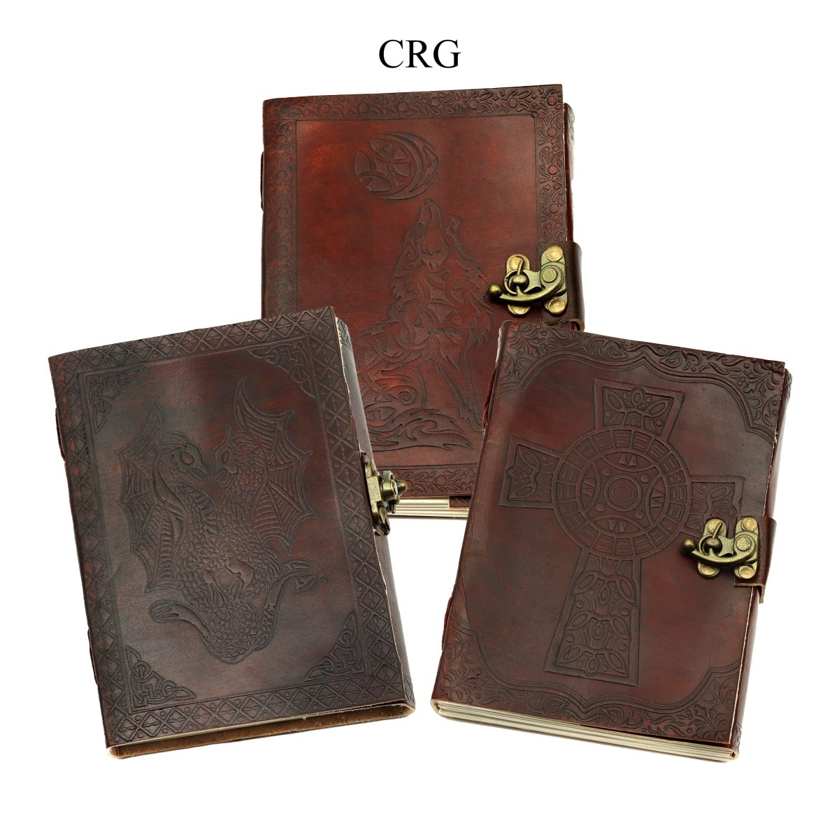 Mixed Leather Notebook with Clasp (3 Pieces) 17 by 12 cm Parchment Pap ...