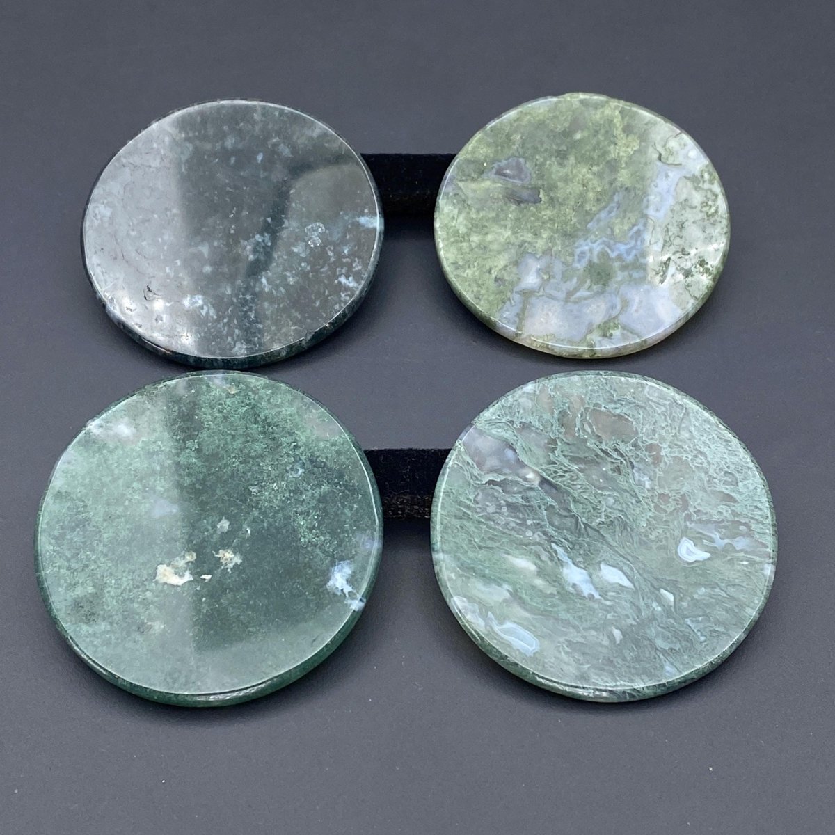 Moss Agate Polished Thin Coin Disk | Crystal River Gems
