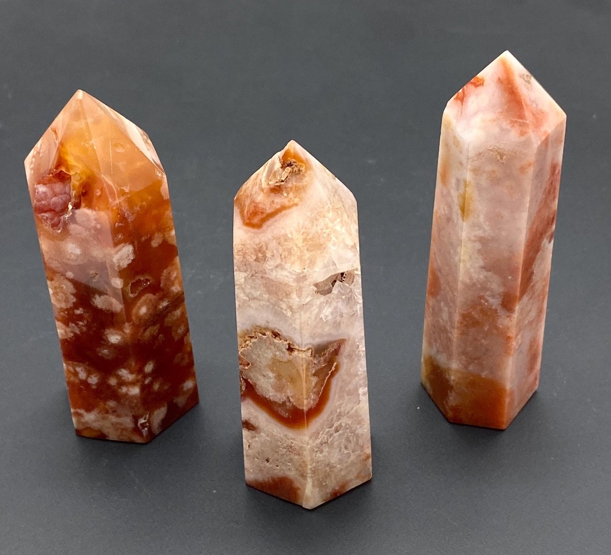 Red Flower Agate Standing Crystal Gemstone Towers – Crystal River Gems