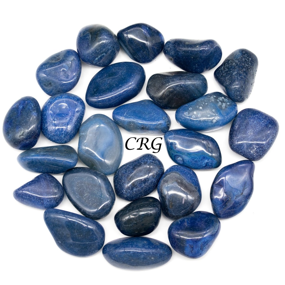 Tumbled Blue Agate / 30-40mm AVG - 1 LB. LOT - Crystal River Gems