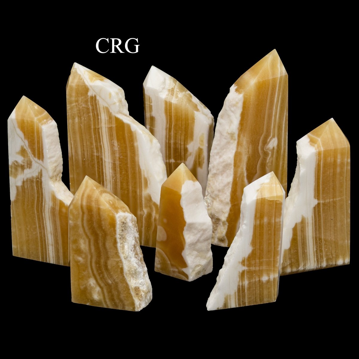 Honey Calcite Carved Towers / 8-12cm AVG - 1 LB. LOT - Crystal River Gems