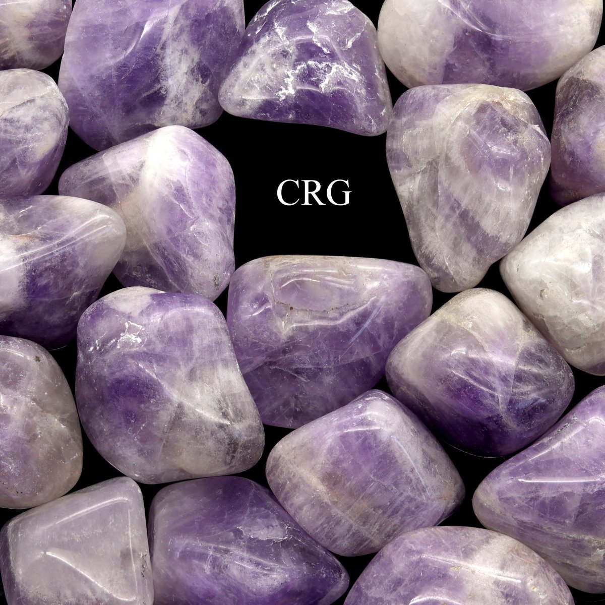 Tumbled Banded Amethyst / 30-60mm AVG - 1 LB. LOT - Crystal River Gems