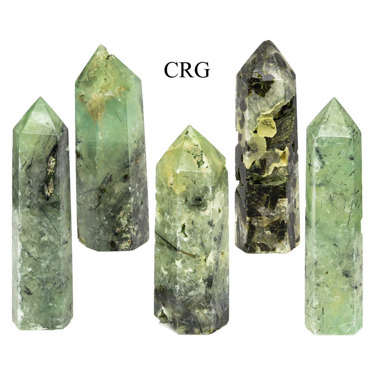 Prehnite Carved Towers 8-12cm, 1 Pound | Crystal River Gems