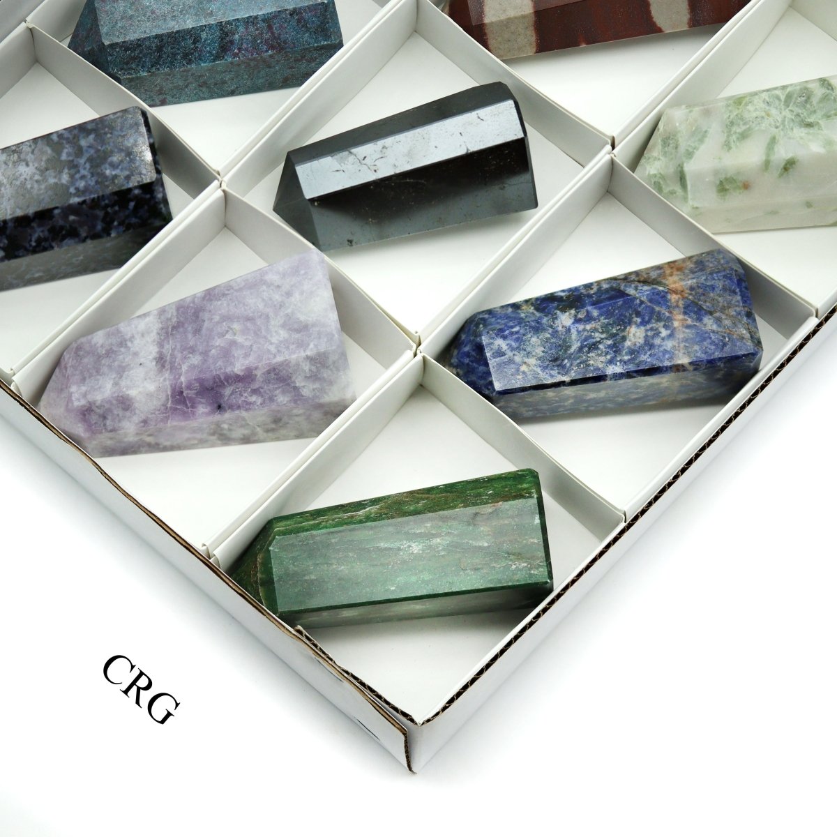 12 Piece Flat - Assorted Gemstone Points - Crystal River Gems