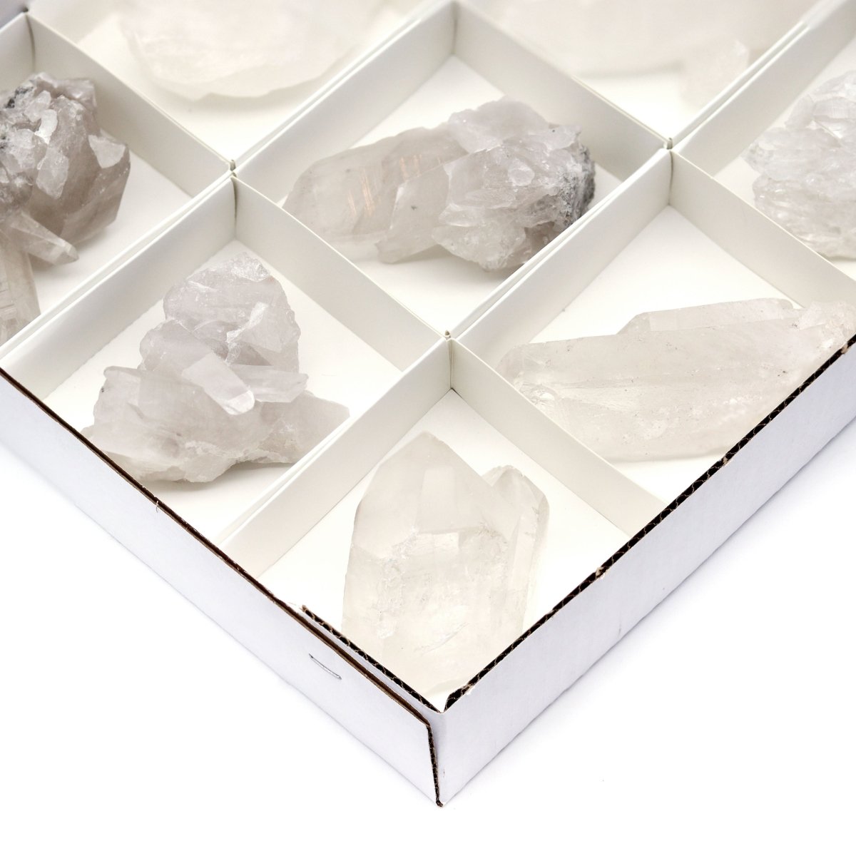 12 Piece Flat - Crystal Quartz Clusters - Crystal River Gems