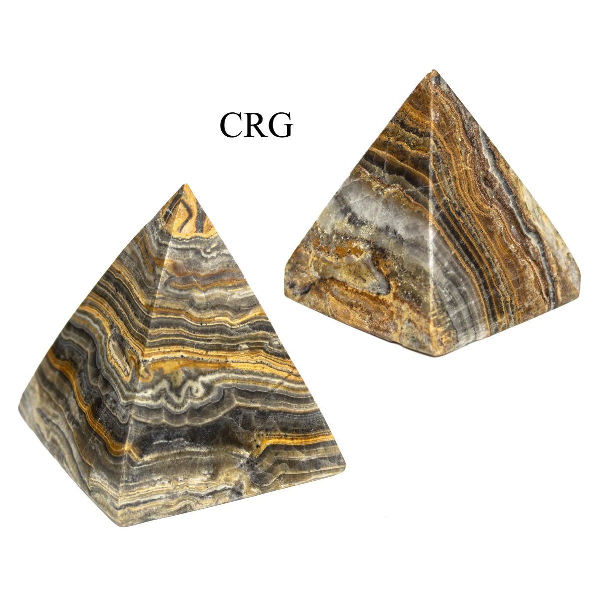 2 KILO LOT - Bumblebee Onyx Pyramids / MIXED SIZES - Crystal River Gems