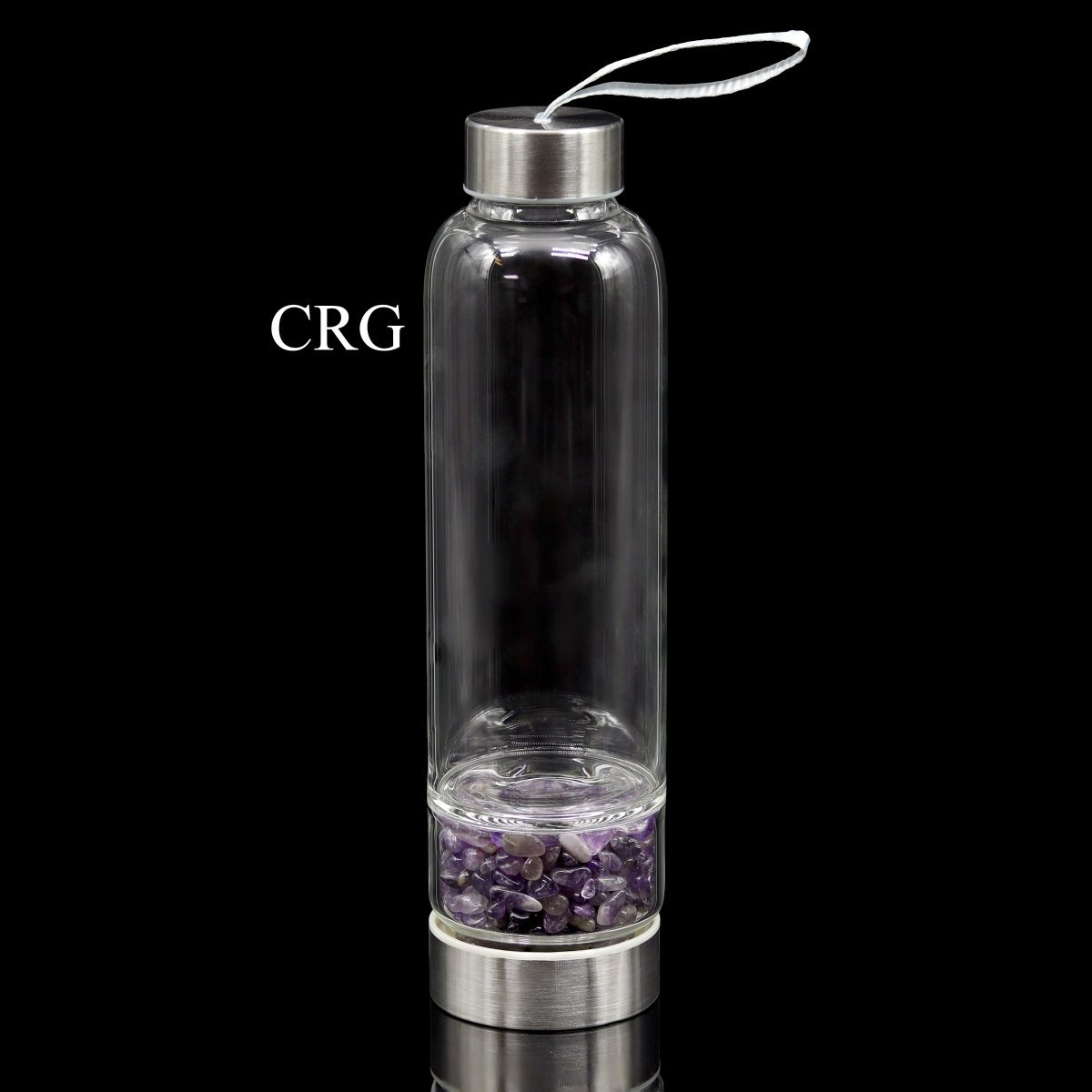 Amethyst Gemstone Metal Glass Water Bottle (1 Piece) Size 12 Inches ...
