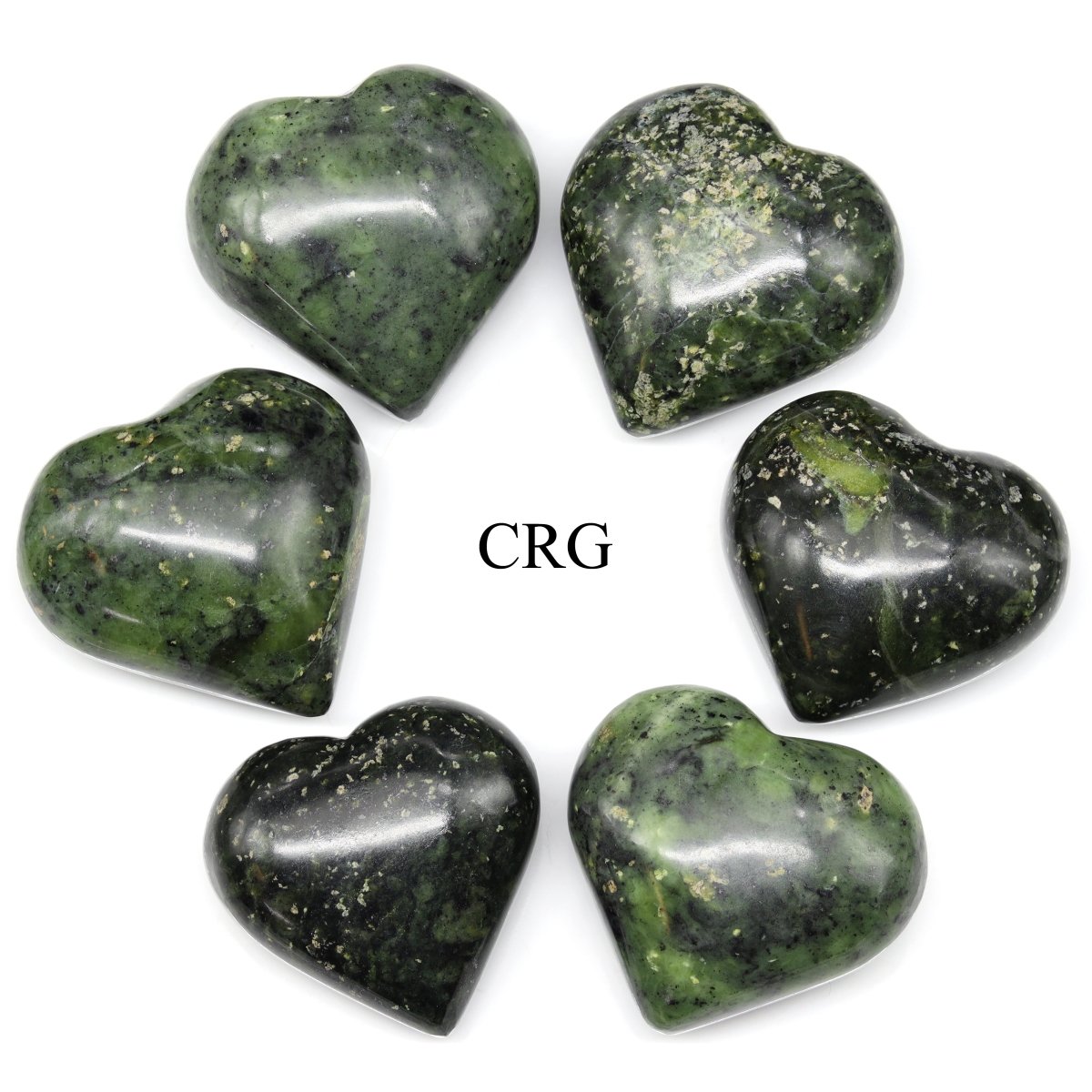 Asterite Serpentine Puffy Heart (1 Piece) | Crystal River Gems