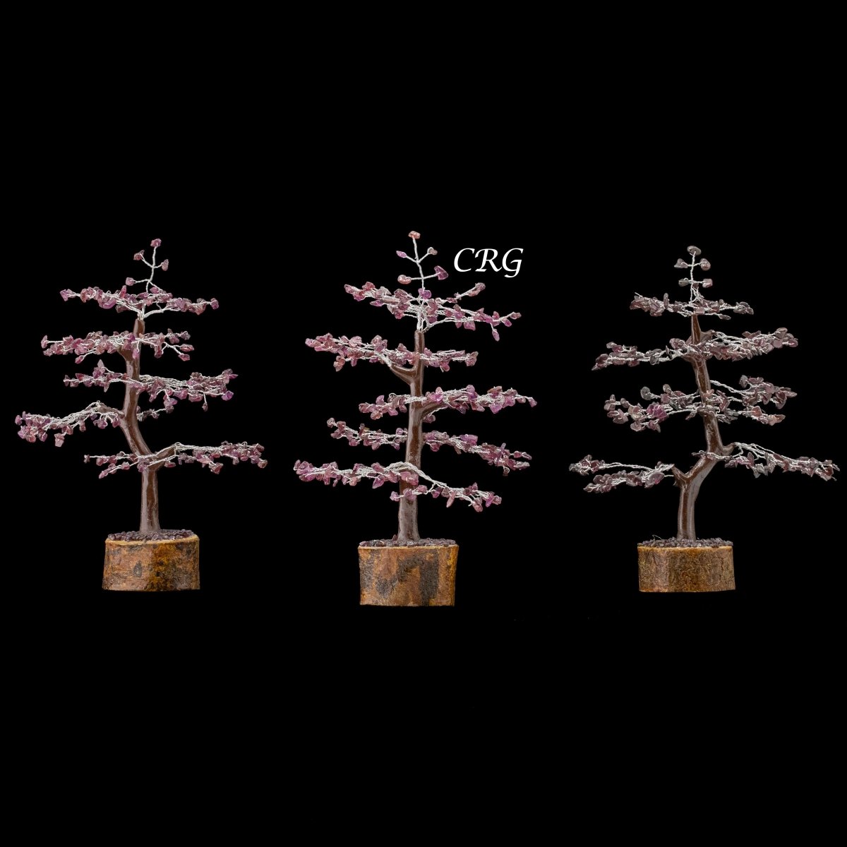 Garnet 300 Chip Tree with Wood Base and Silver Wire (1 Piece) Size 9 ...