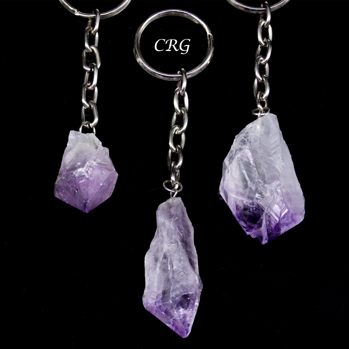 PACK OF 5 - Amethyst Crystal Keychain - Crystal River Gems