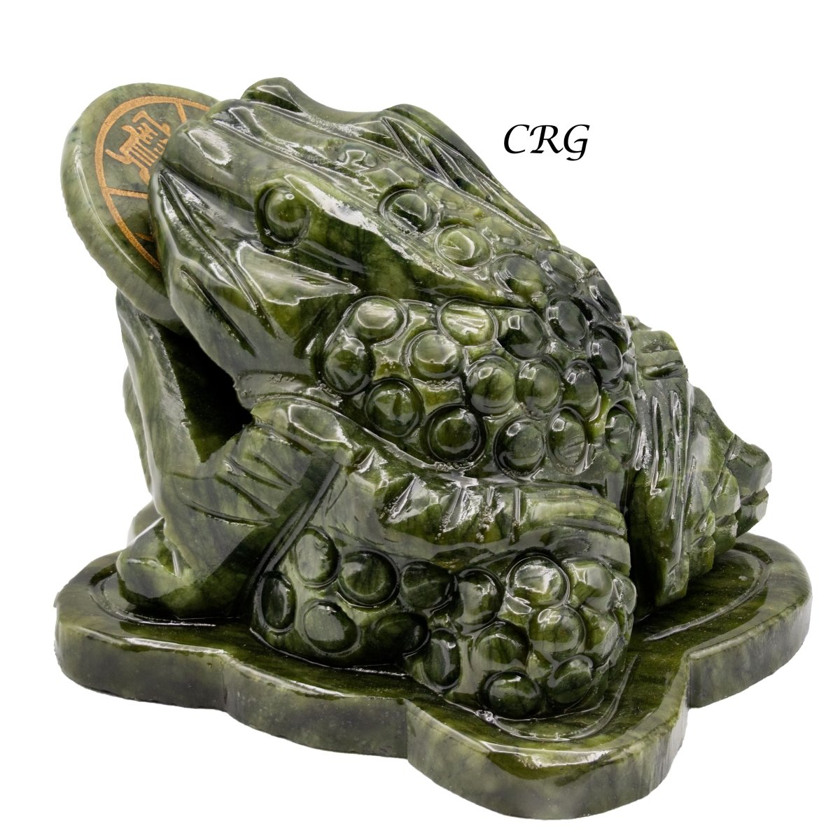 Qty 1. Jade Toad Good Luck Money Frog - Crystal River Gems
