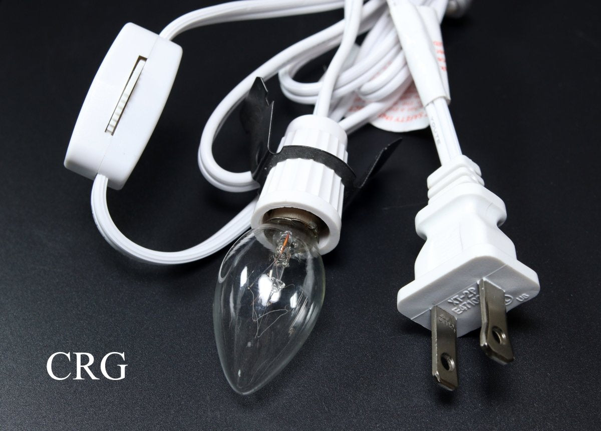 White Lamp Light Cord with 7 Watt Bulb (1 Set) Size 70 Inches Home Dec ...