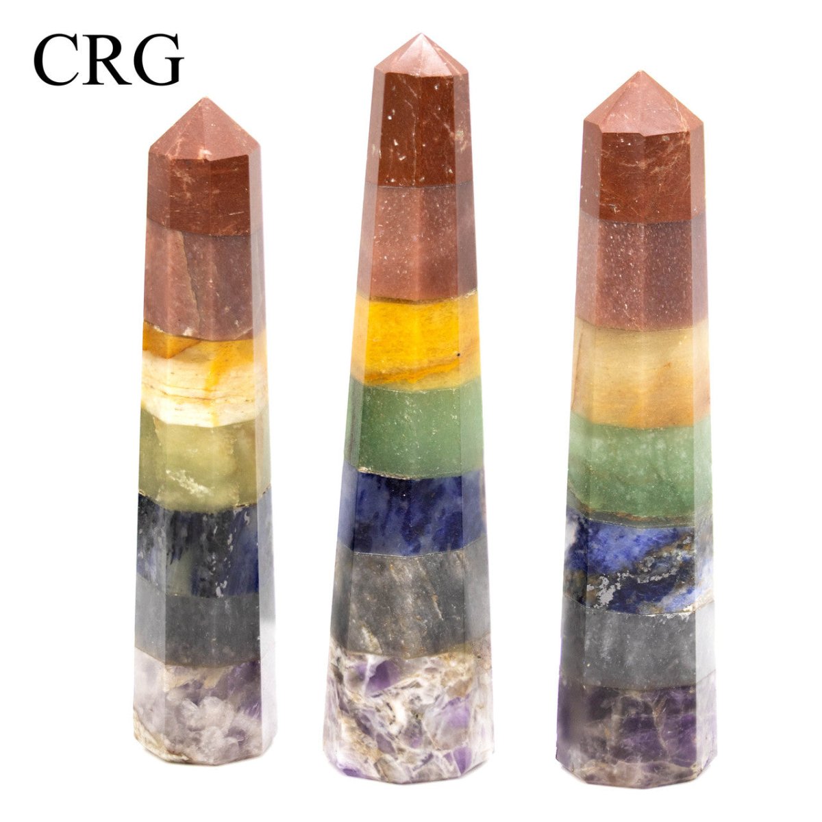 SET OF 2 - 7 Stone Mixed Shaped Towers / 3-5" Avg - Crystal River Gems