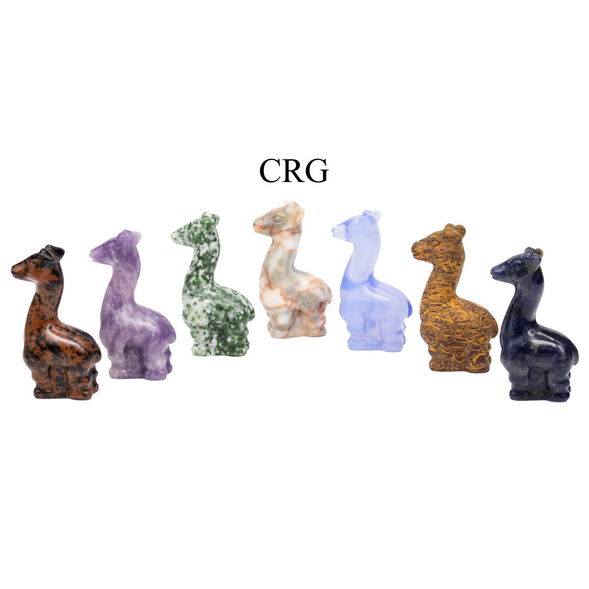 SET OF 2 - Assorted Gemstone Giraffes / 1.5" AVG - Crystal River Gems