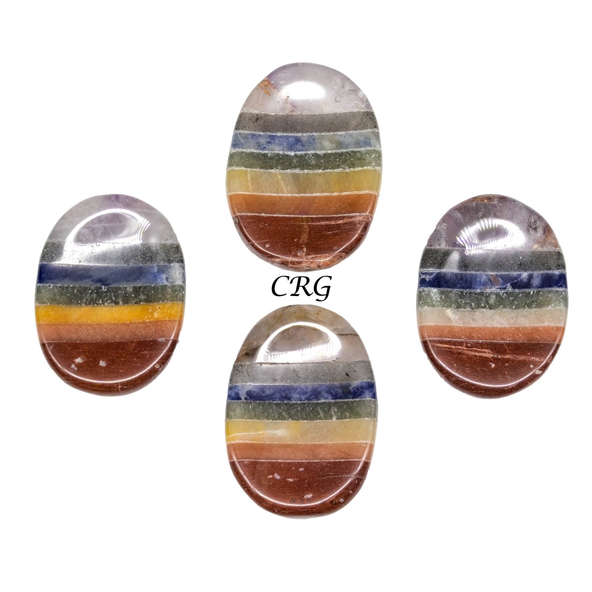 SET OF 4 - 7 Stone Worry Stones w/ Thumb Indent / 1" Avg - Crystal ...